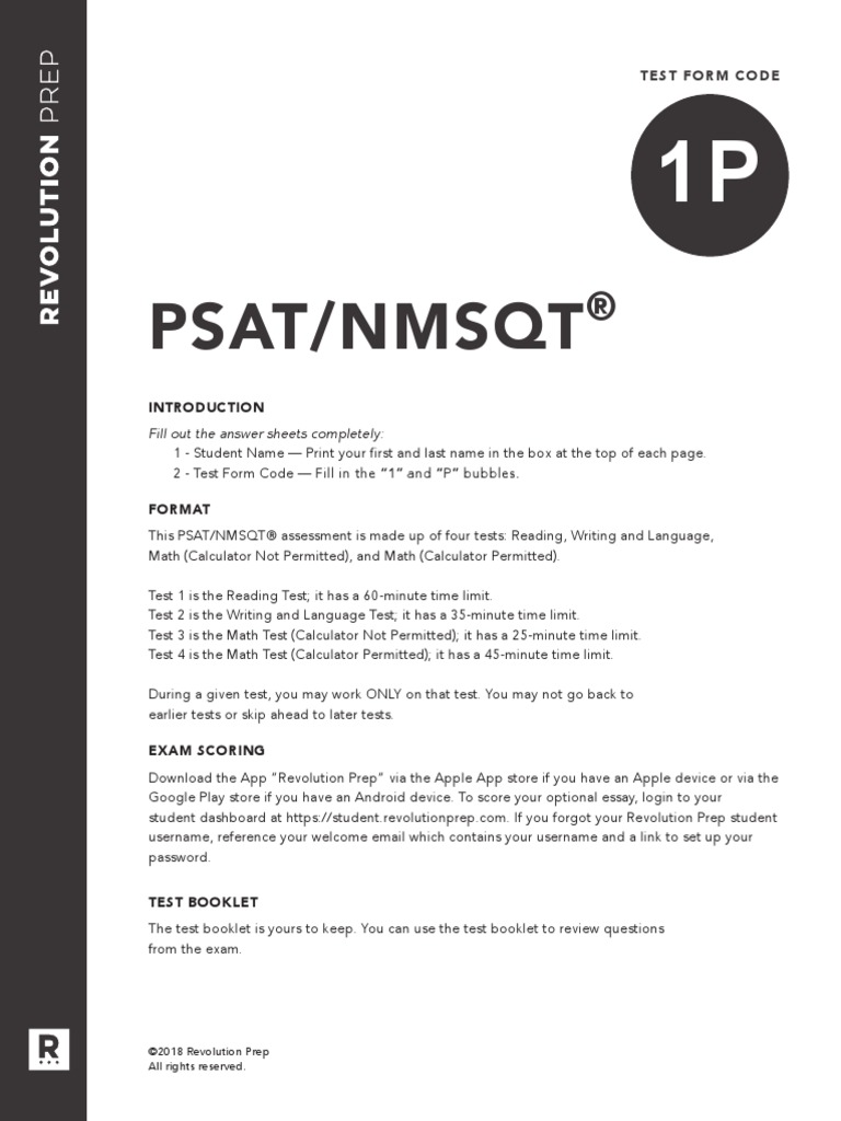 Psat NMSQT Exam JZhjdschds | PDF | Psat/Nmsqt | Dolphin