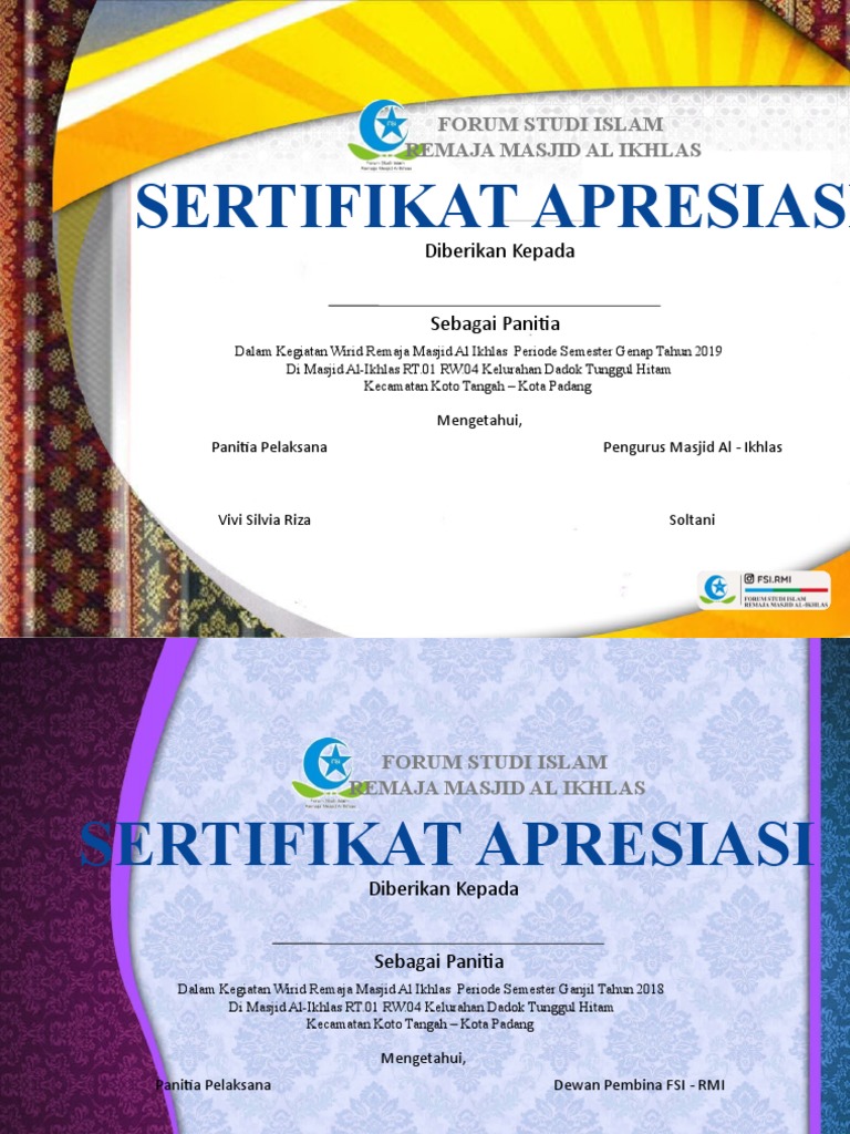 Sertifikat Fsi | PDF