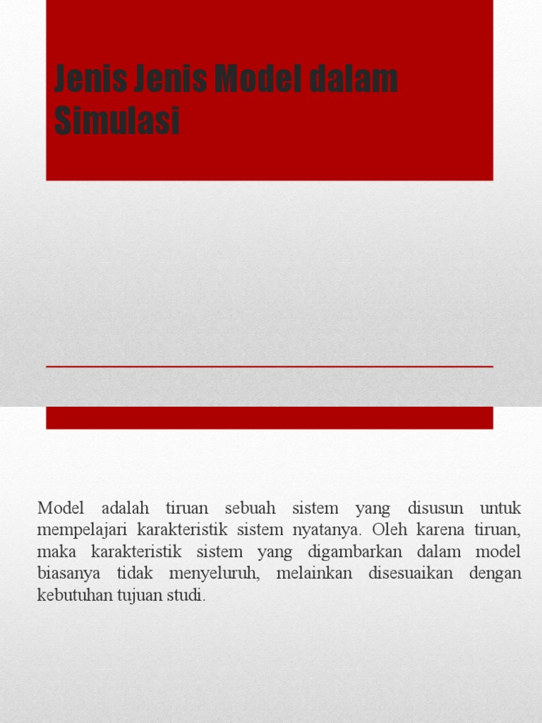 Jenis Jenis Model Dalam Simulasi | PDF