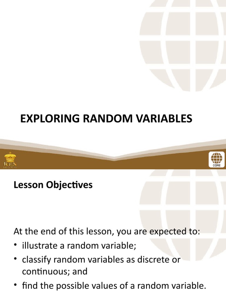 Unit I Lesson 1 Exploring Random Variables Pdf Random Variable Measure Theory
