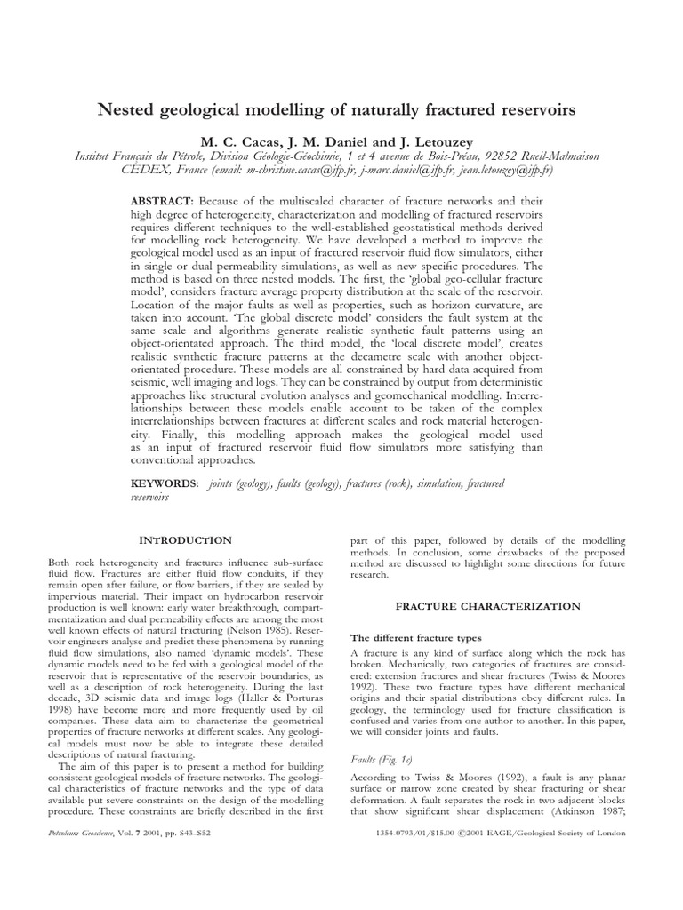 '01 Cacas Nested Geological Modelling of Naturally Fractured Reservoir ...