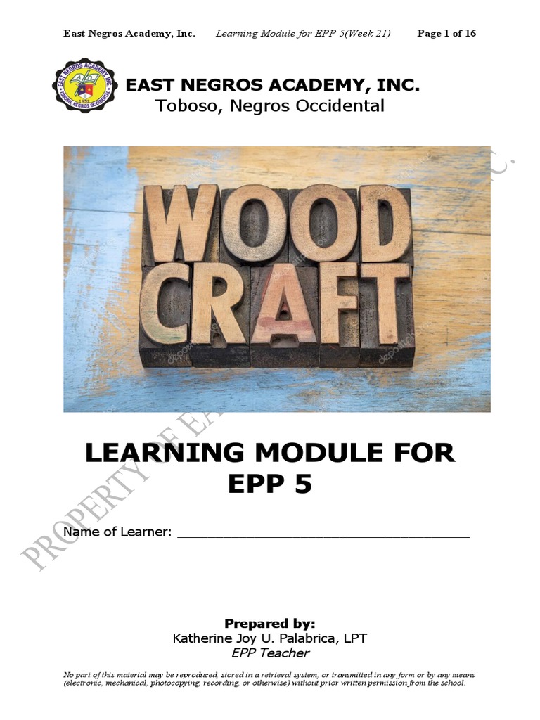 Learning Module For Epp 5: East Negros Academy, Inc | PDF | Drill ...