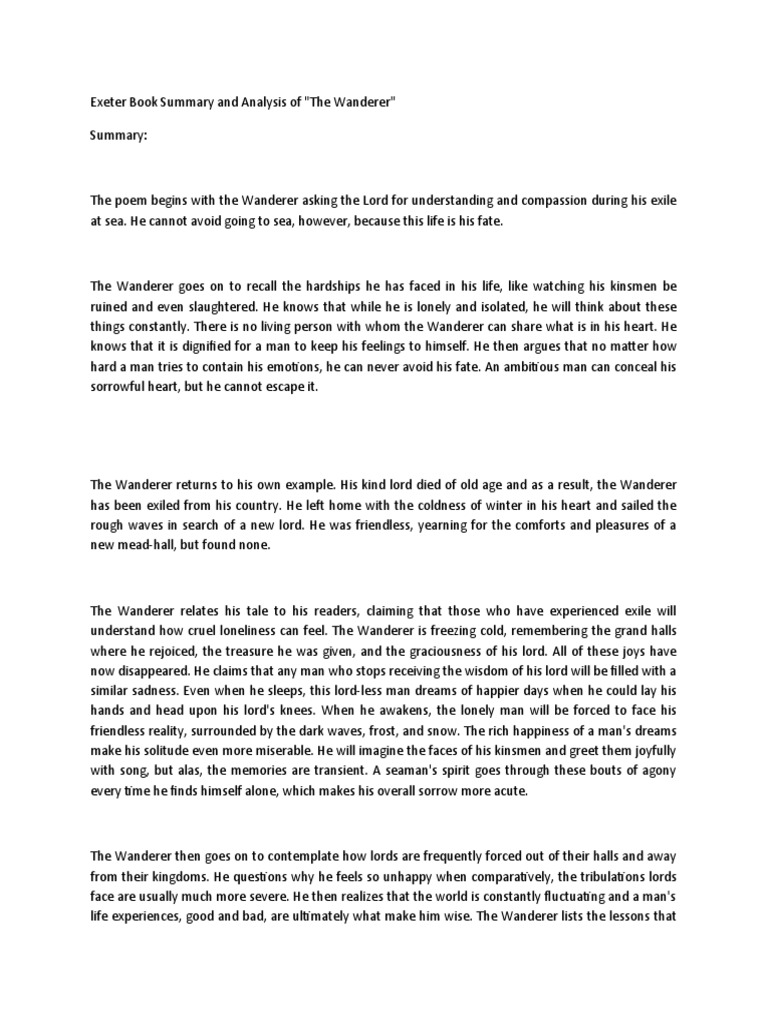Anglo-Saxon Elegy: The Wanderer | PDF | Poetry