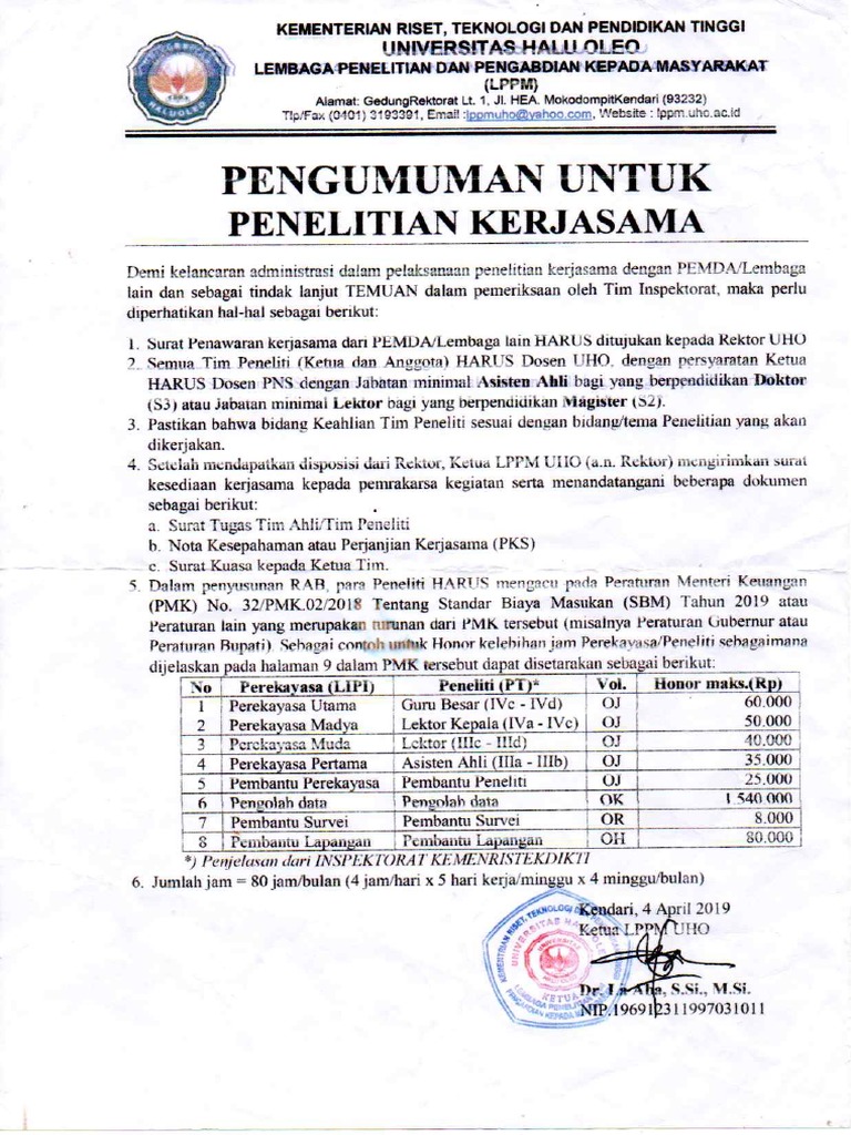 Standar LPPM Uho | PDF