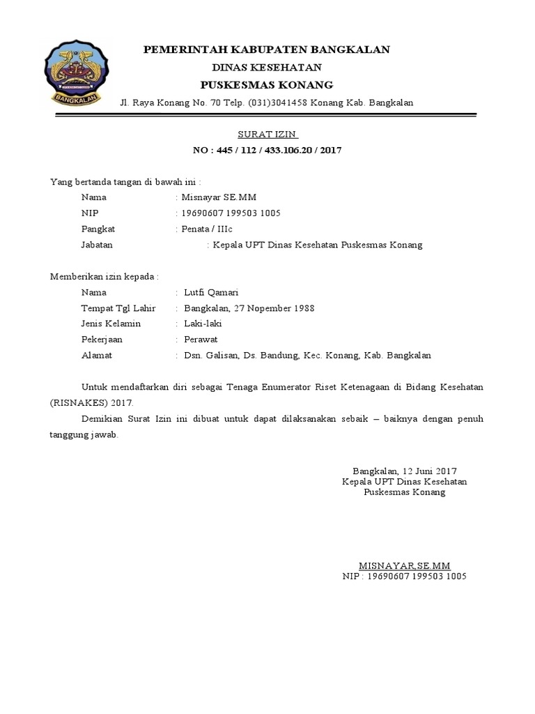 Surat Izin | PDF