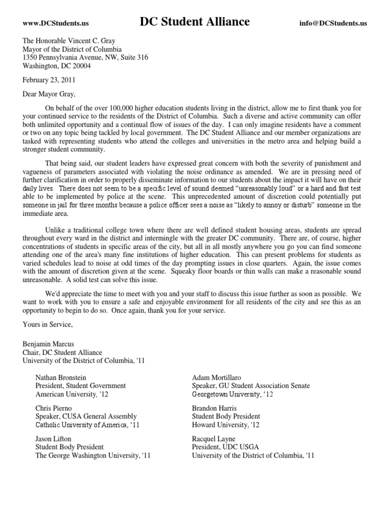 DCSA Noise Letter | PDF | Washington | Government