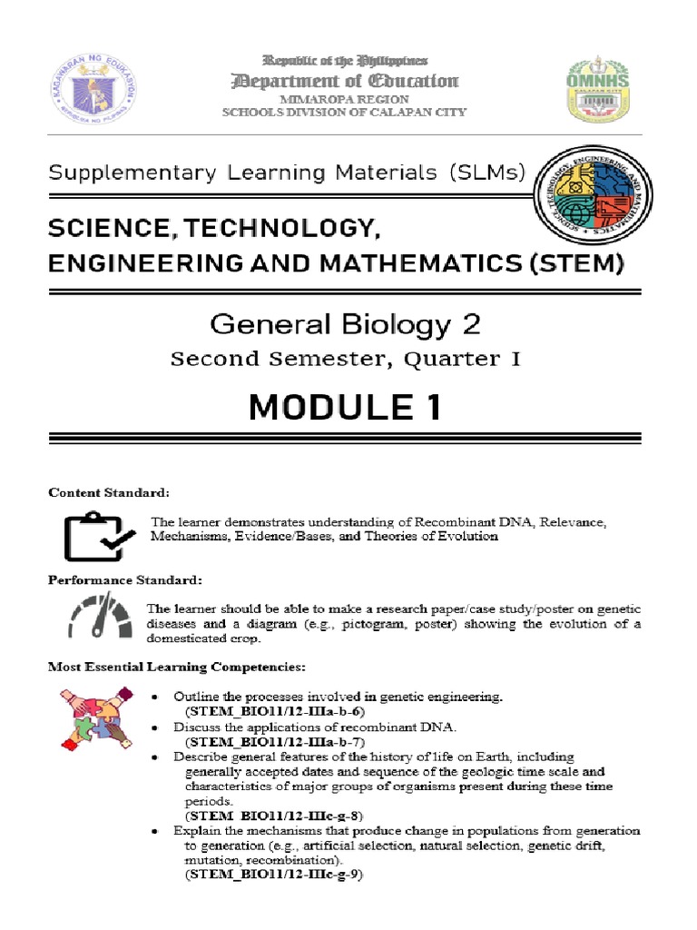 Biology Module 1 | PDF | Molecular Cloning | Genetic Engineering