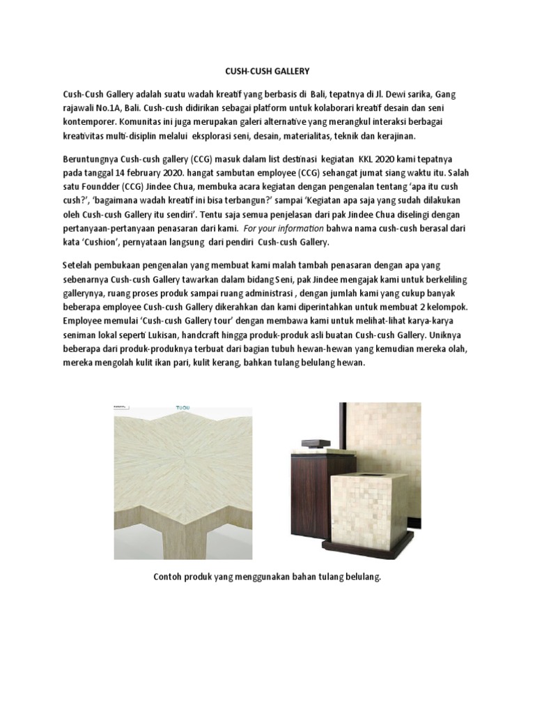 Cush Cush Gallery | PDF | Seni