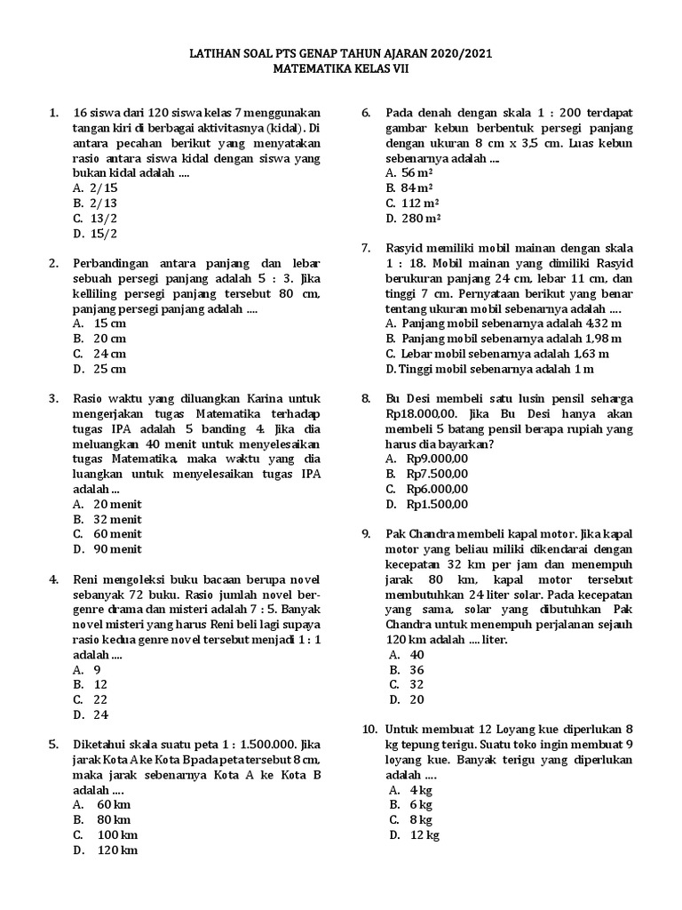 Latihan Soal Pts Genap Kelas Vii | PDF | Seni
