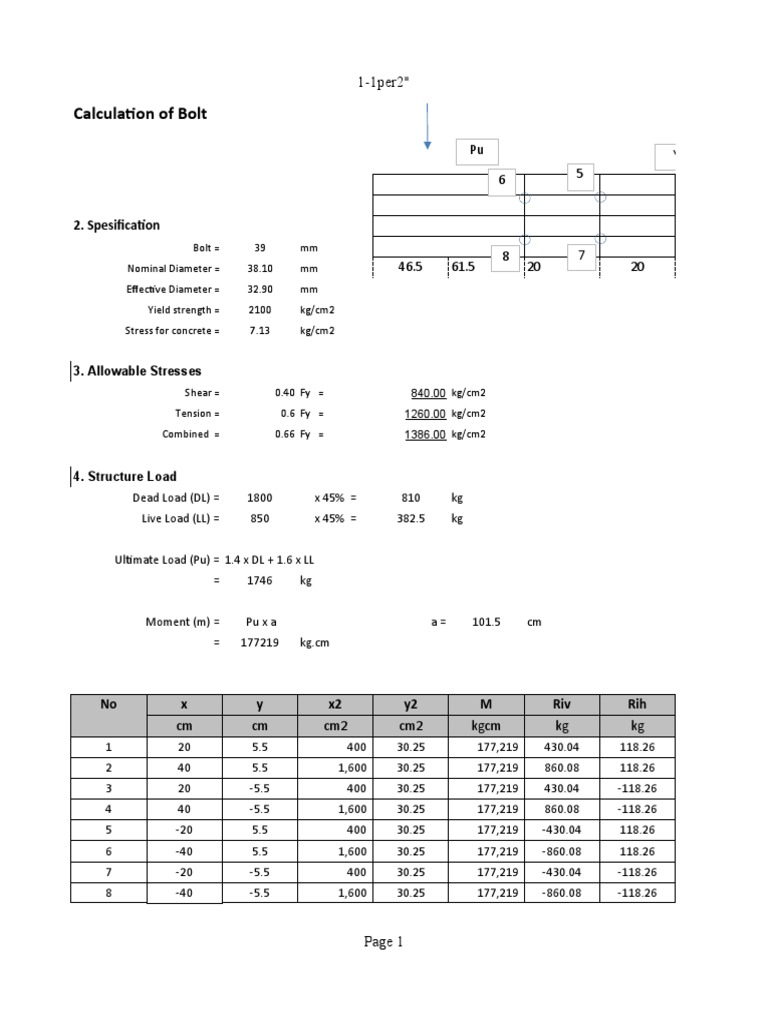 Calculation of Bolts | Download Free PDF | Yield (Engineering) | Screw