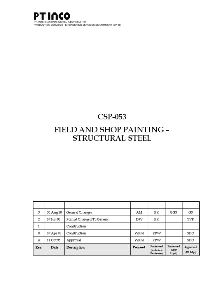 Spesifikasi Painting PT INCO | PDF | Paint | Radioactive Decay