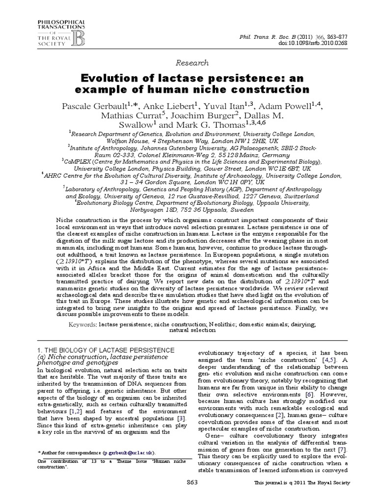 Mutation Lactase Persistance | PDF | Heredity | Evolution