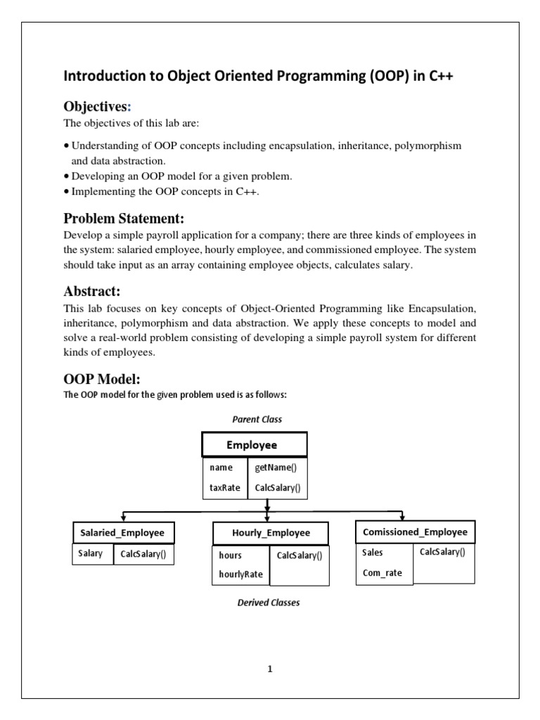 Introduction To Object Oriented Programming (OOP) in C++: Objectives ...