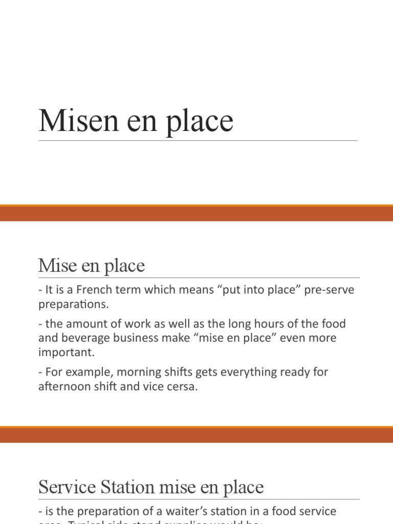 Misen en Place | PDF