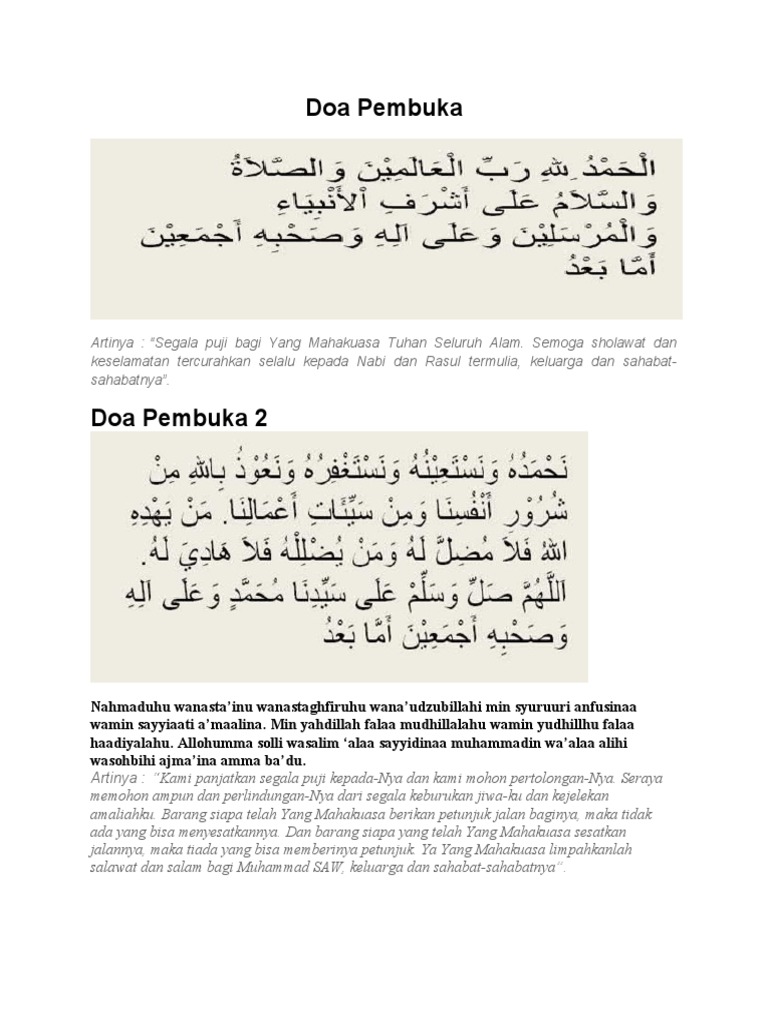 Doa Pembuka Dan Penutup Kegiatan | PDF