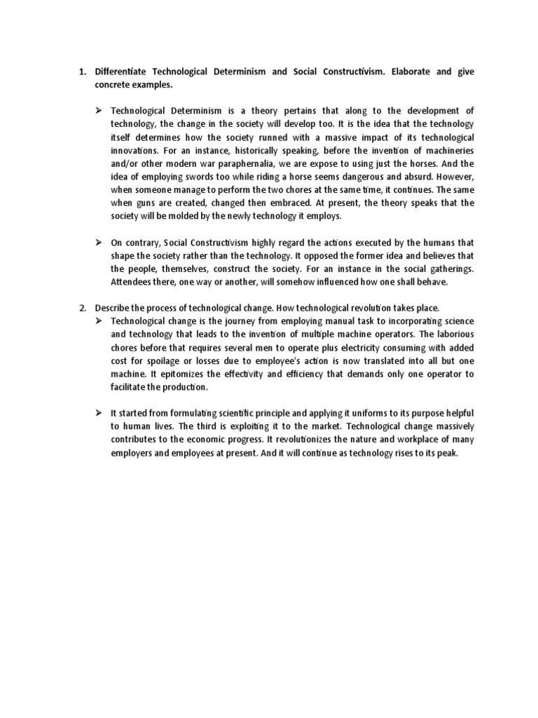 Technological Determinism vs Social Constructivism | PDF