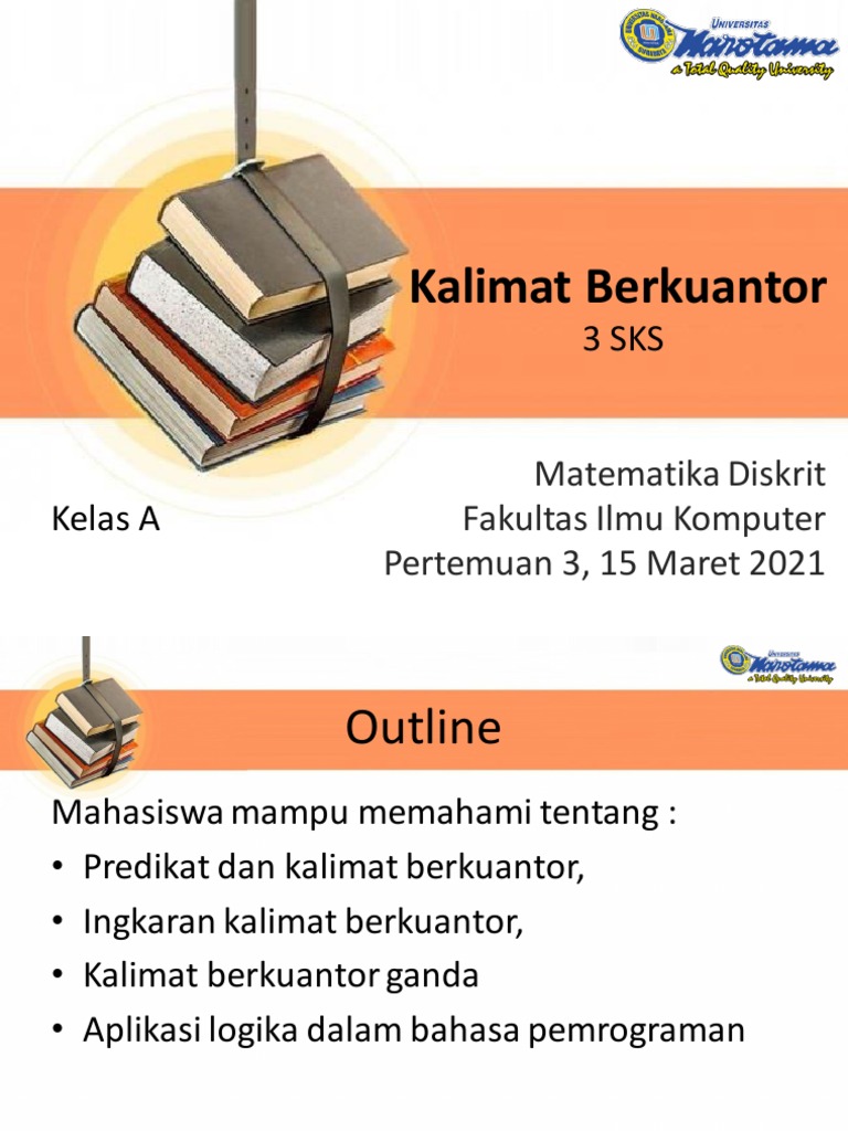 Matematika Diskrit: Kuantor & Logika | PDF | Metode & Bahan Ajar ...