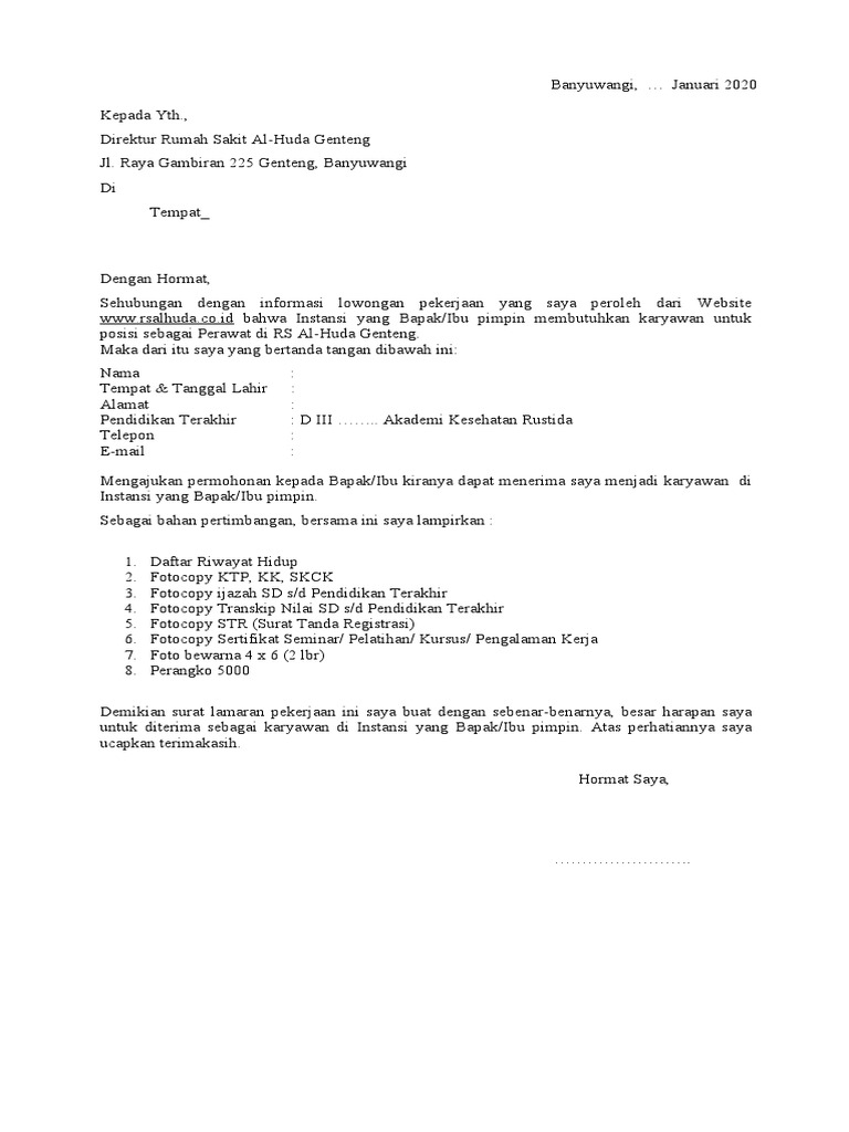 Format Lamaran | PDF