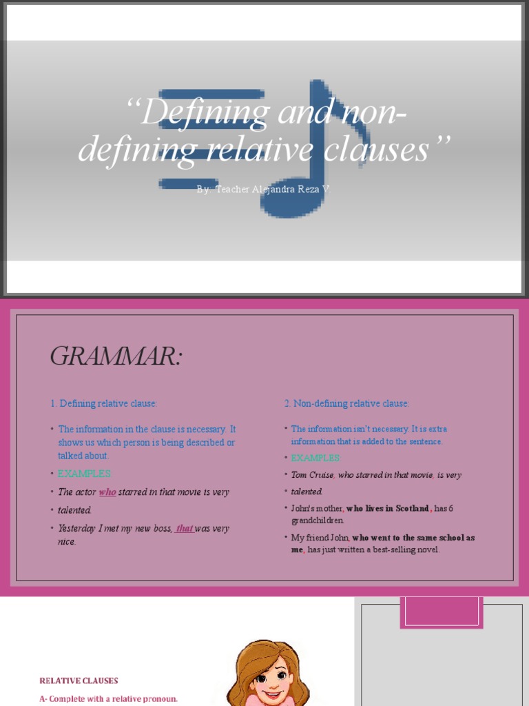 Defining and Non-Defining Relative Clauses | PDF