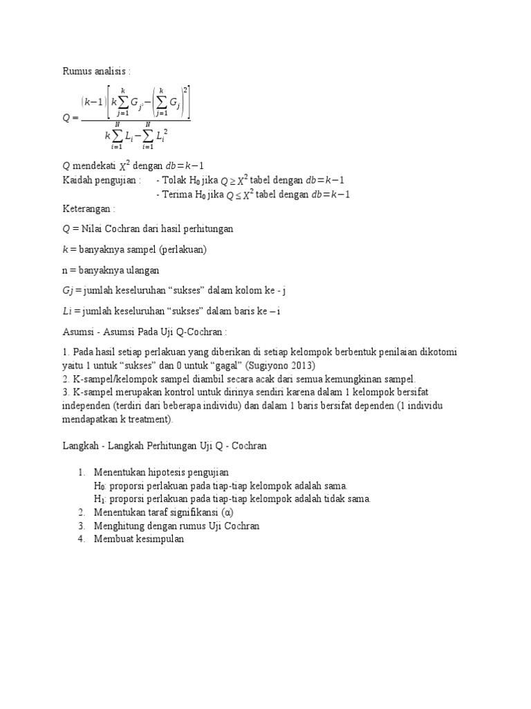 Rumus Q Cochran | PDF