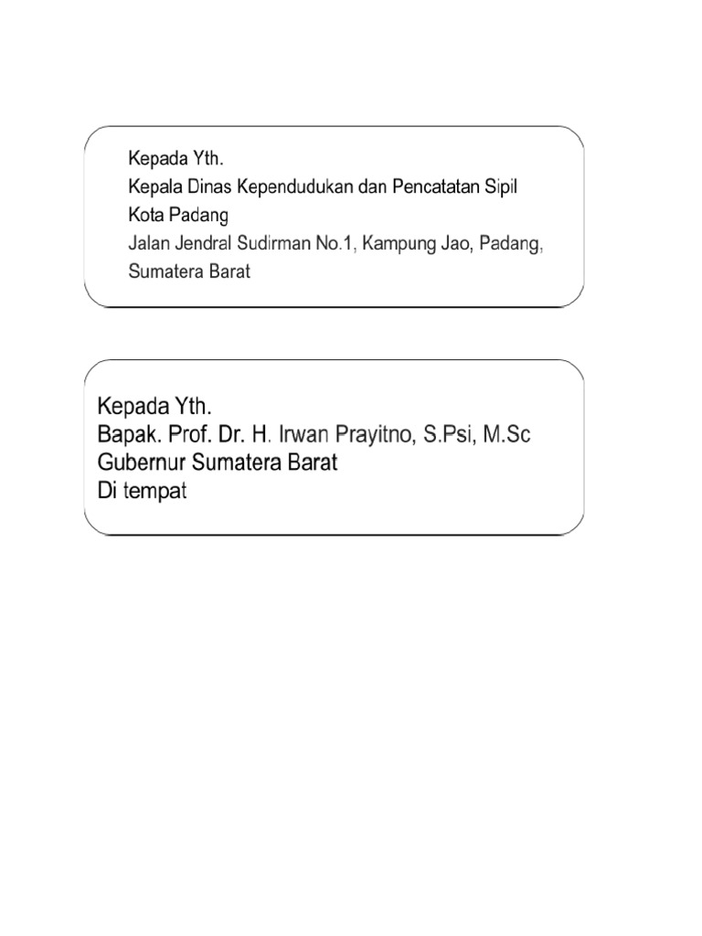 Template Alamat Surat | PDF