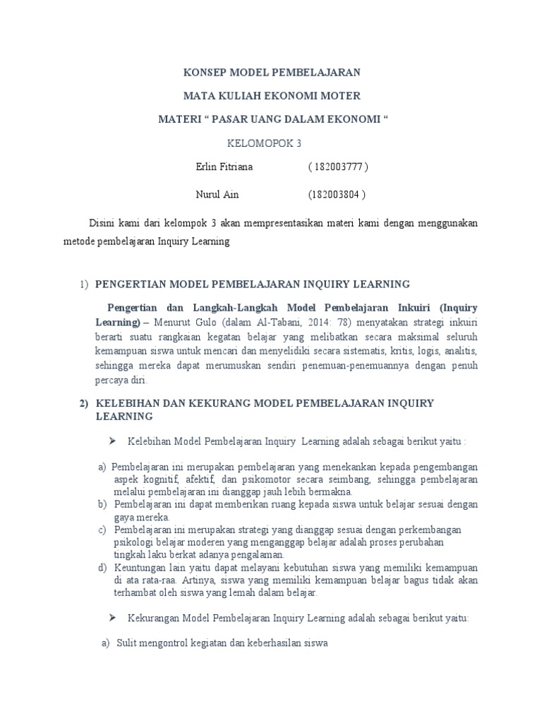 Model Pembelajaran Inquiry Learning | PDF