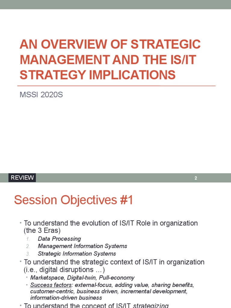 Chp-02 An Overview of Strategic Management and The is-IT Strategy ...