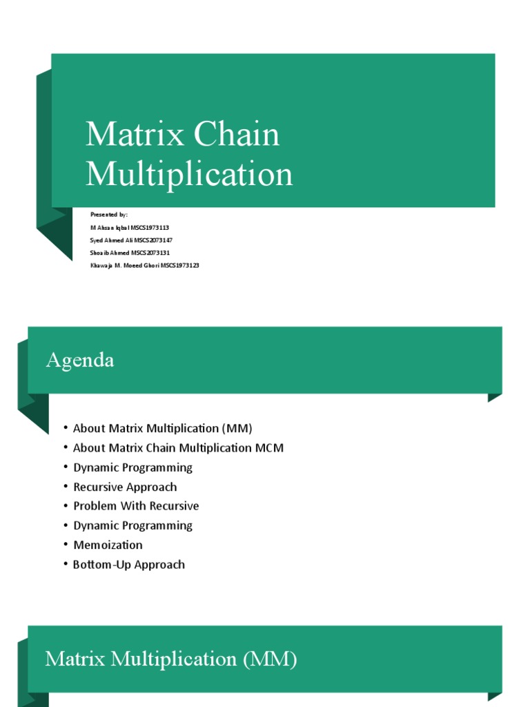 Matrix Chain Multiplication-Final | PDF | Dynamic Programming | Matrix (Mathematics)