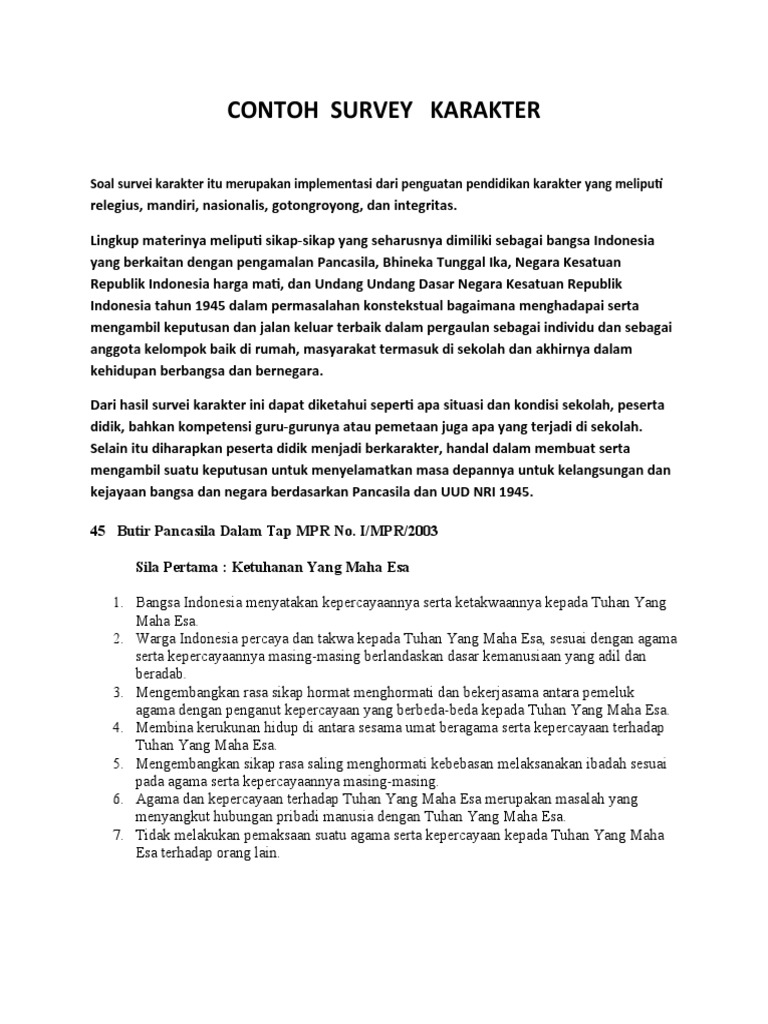 2, Contoh Survey Karakter Ini | PDF