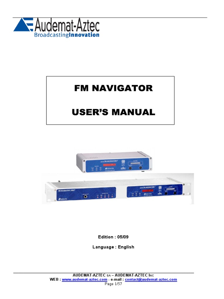 Audemat Navigator FM Manual | PDF | Frequency Modulation | Global Positioning System