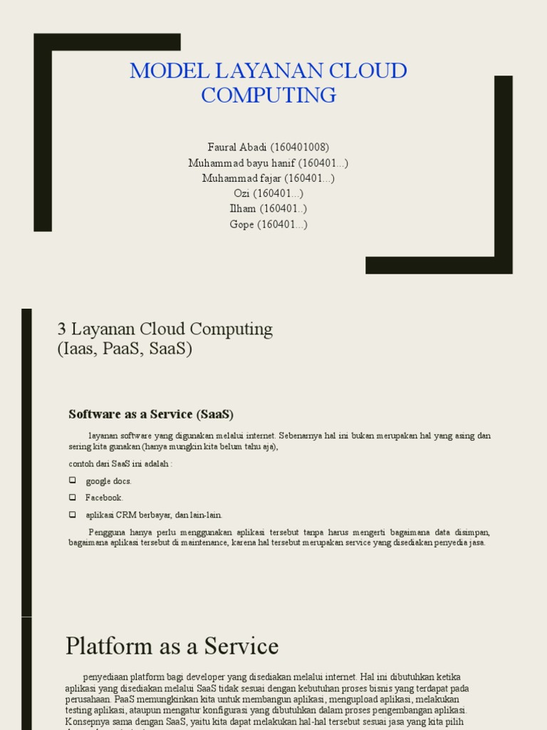 PPT-Model Layanan Cloud Computing | PDF