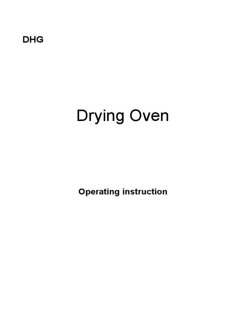 DHG Operation Manual | PDF | Door | Electric Heating