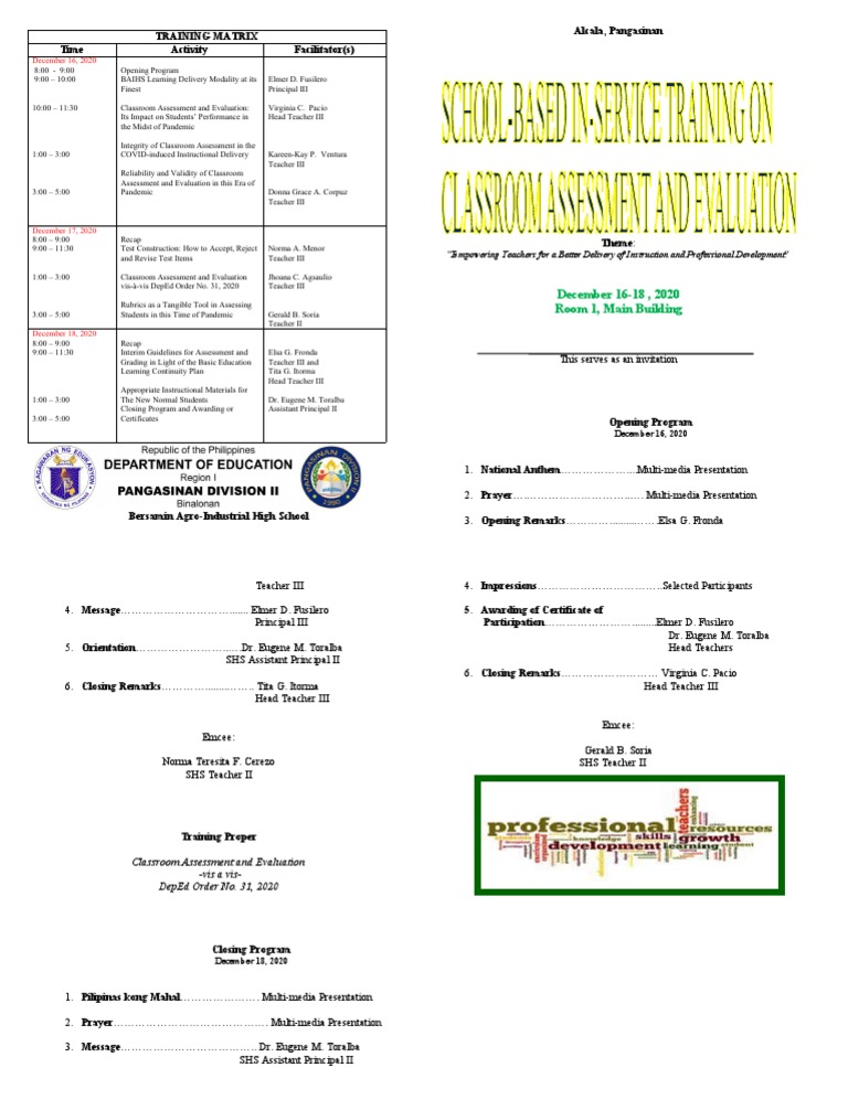 Inset Program | Download Free PDF | Educational Psychology | Education ...