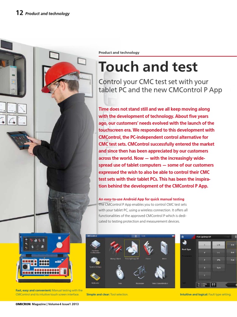 CMControl P App Article Touch and Test OMICRON Magazine 2013 ENU | PDF ...