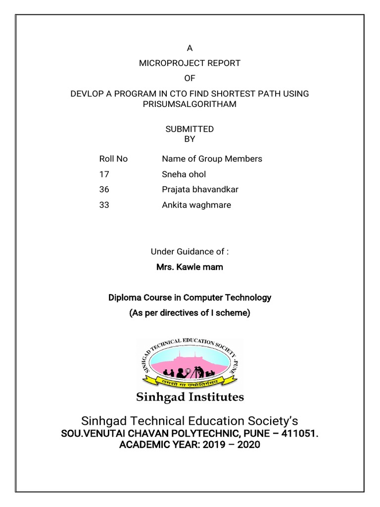 Dsu Microproject Format Sneha Ohol Pdf 