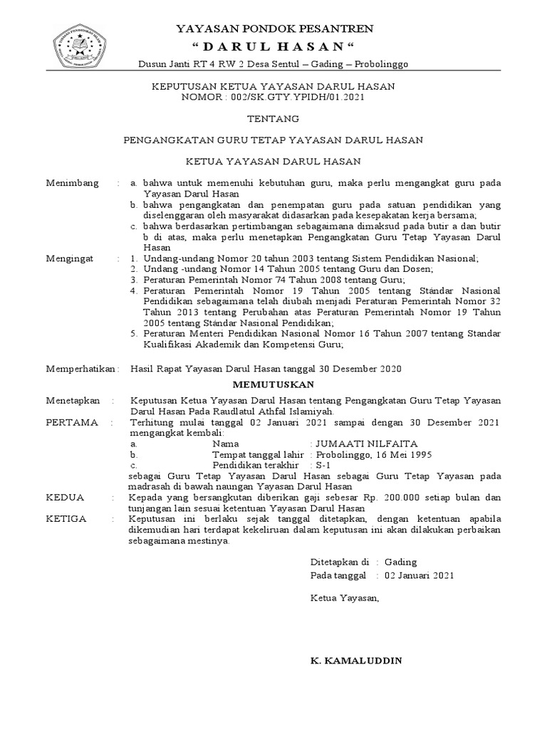 7 Contoh SK Gty | PDF