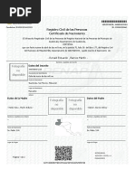 Certificado de Nacimiento Renap | PDF | Certificado de nacimiento | Instituciones sociales