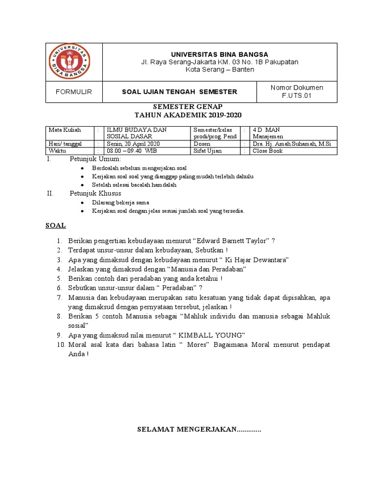 Soal Uts | PDF