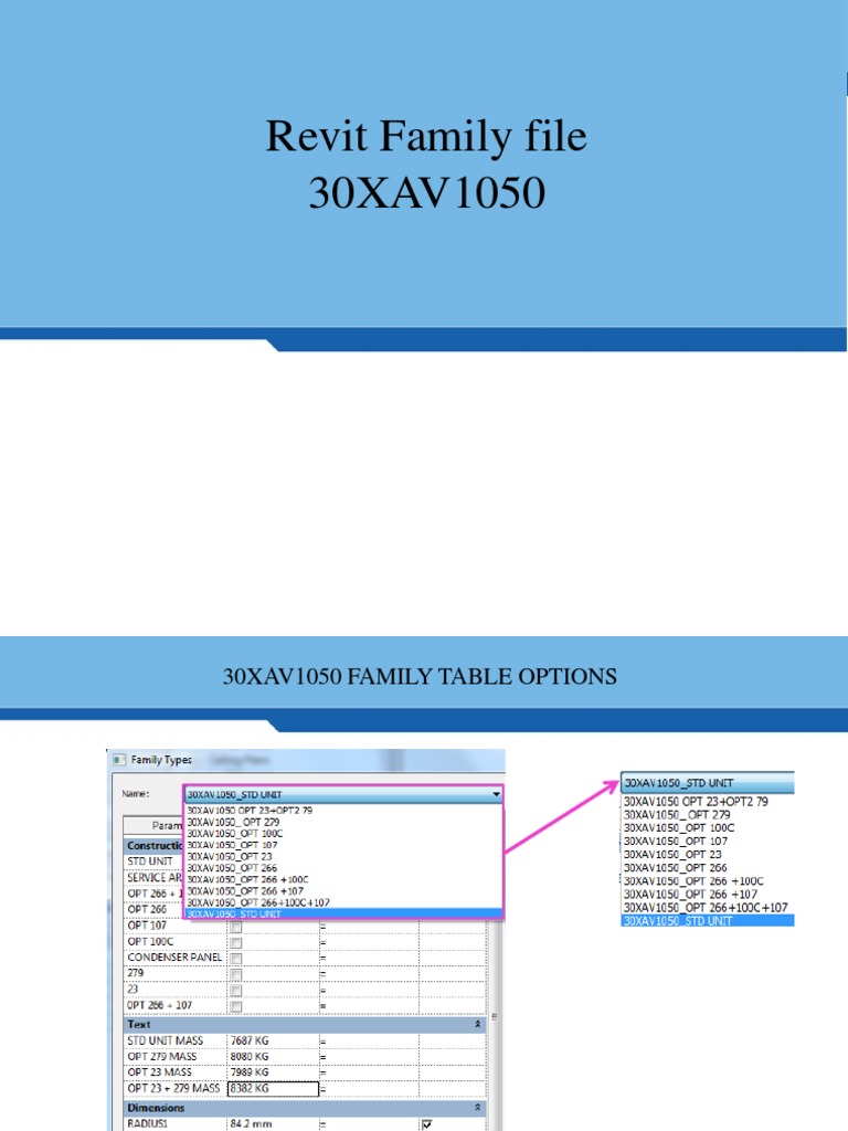 Revit Family File 30XAV1050 | PDF