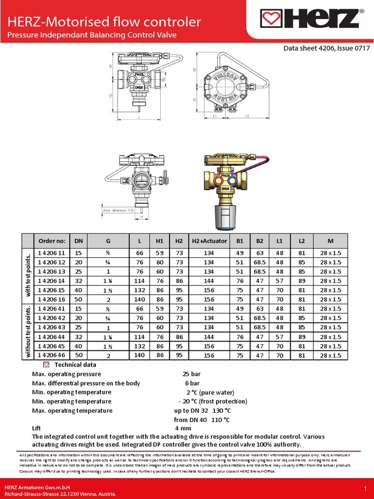 HERZ-Motorised Flow Controler: Pressure Independant Balancing Control ...