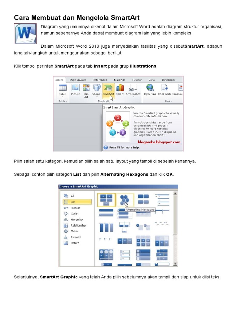 Cara Membuat Dan Mengelola SmartArt | PDF