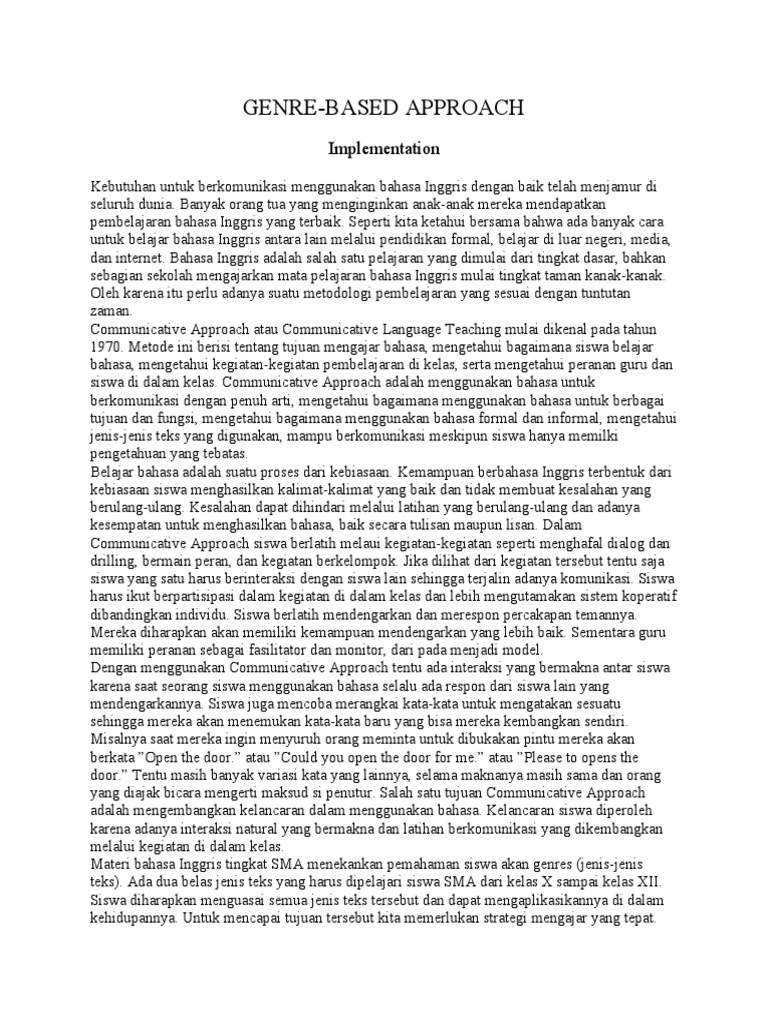 Genre Based Approach | PDF