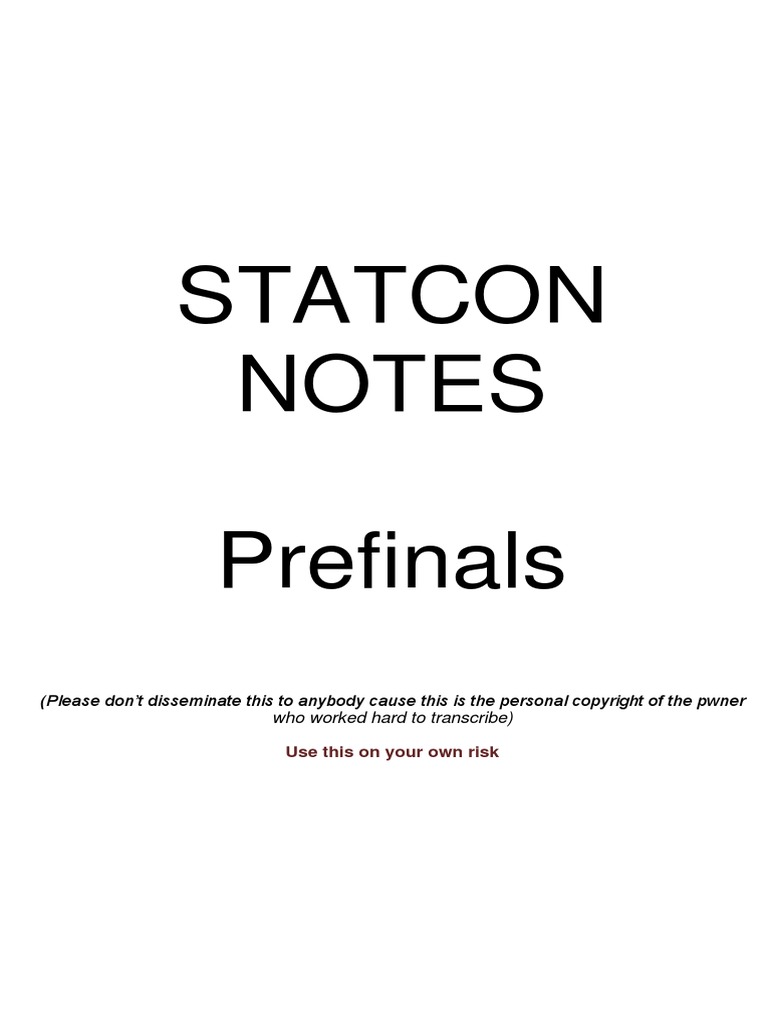 Statcon Prefinals Review PDF | PDF | Statutory Interpretation | Will ...