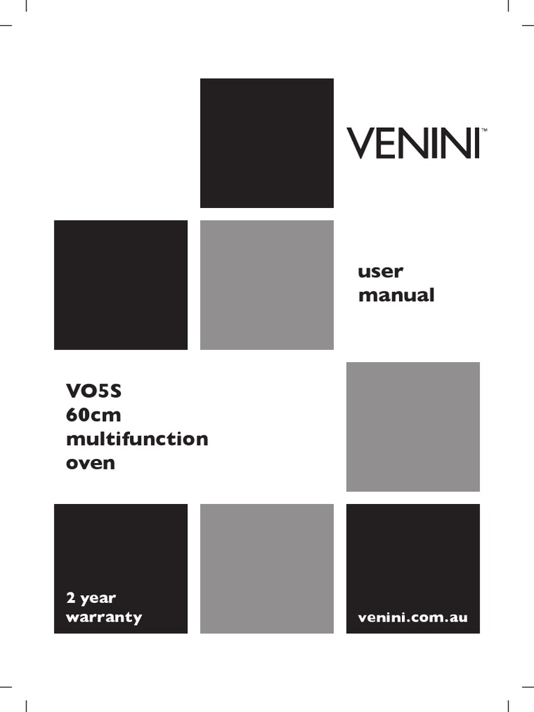 MANUAL - Venini VO5S 60cm Multifunction Oven Manual | PDF | Oven | Grilling
