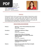 CV Deped Sample | PDF | Teachers | Classroom