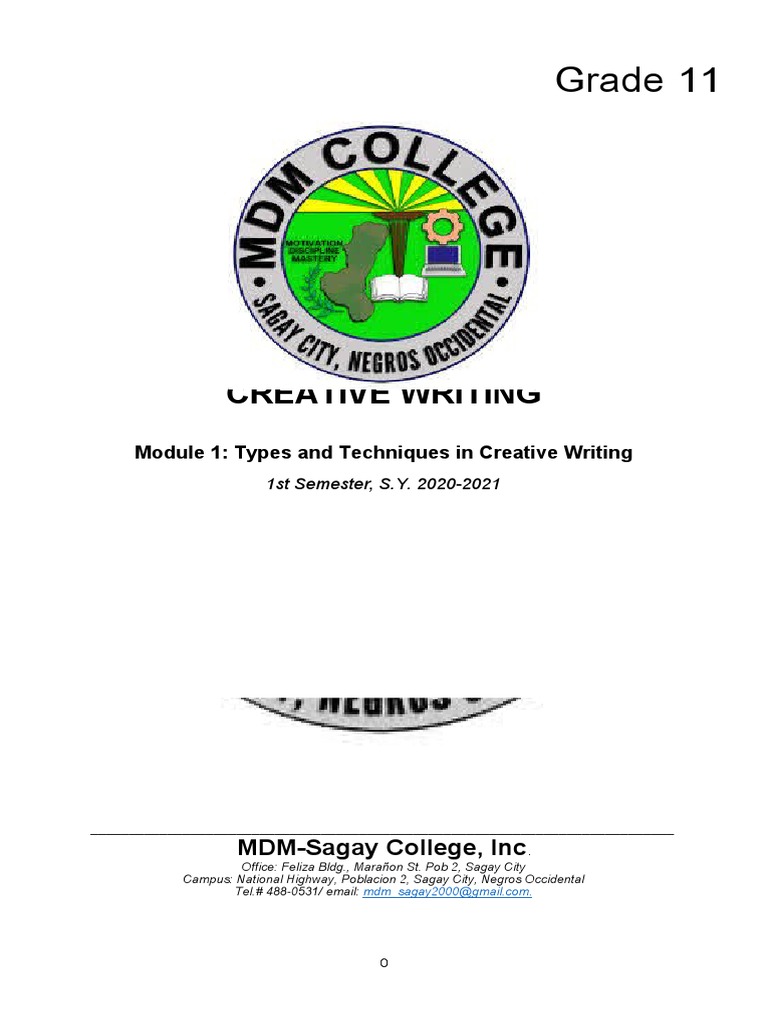 Module 1 - Creative Writing | PDF | Taste | Creative Writing