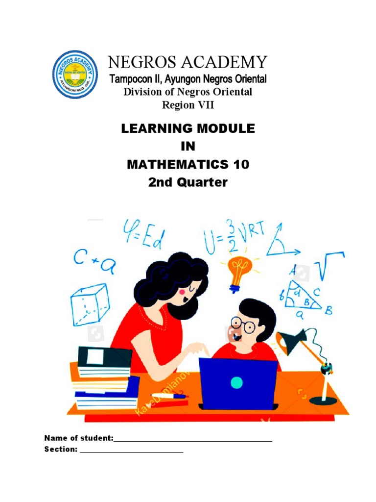 Negros Academy: Learning Module IN Mathematics 10 2nd Quarter | PDF ...