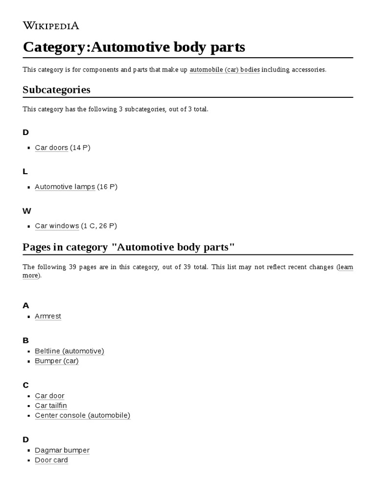 Automotive Body Parts Guide | PDF | Business | Computers