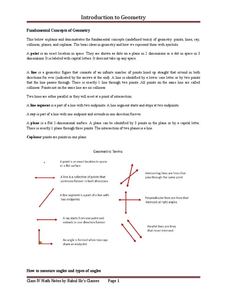 Introduction To Geometry: Fundamental Concepts of Geometry | PDF