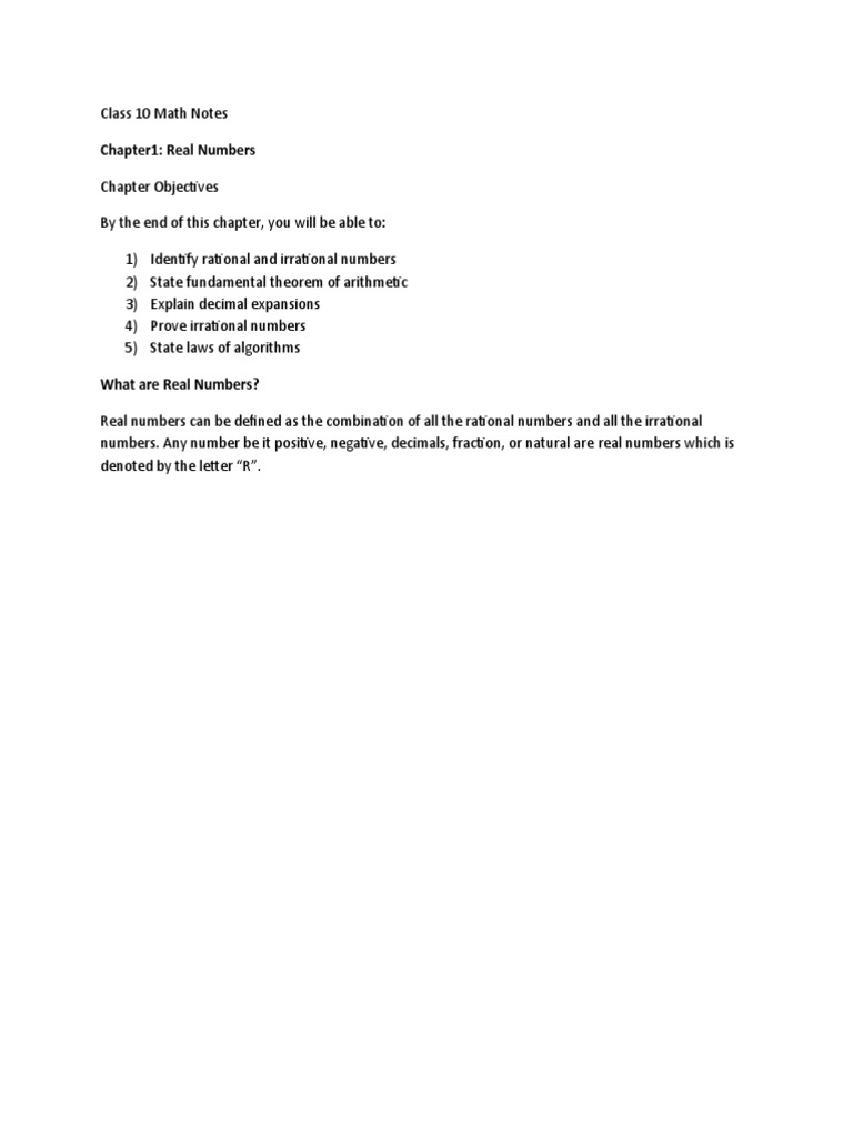 Class 10 Math Notes | PDF Class 10 Math Notes | PDF